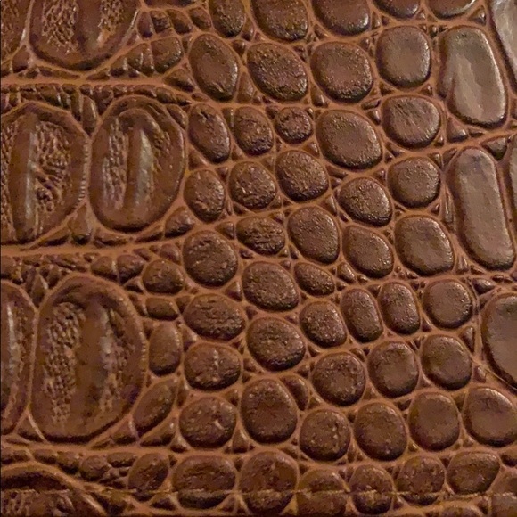 Bags | Cognac Wallet Snake Skin Detailing Nwt | Poshmark